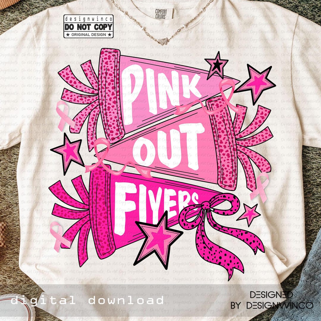 Pink Out Flyers Football PNG, Breast Cancer Awareness Pink Ribbon ...