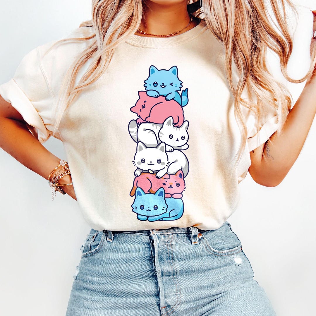 Transgender Pride Cat LGBT Trans Flag Cute Cats Pile Digital PNG ...