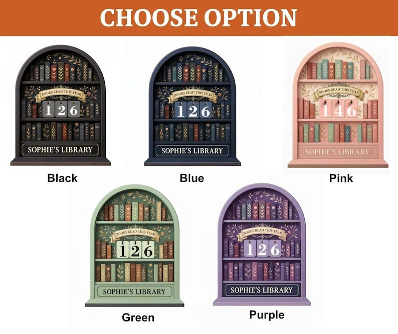 Custom Books Read Tracker Sign, Personalized Reading Goal Counter ...