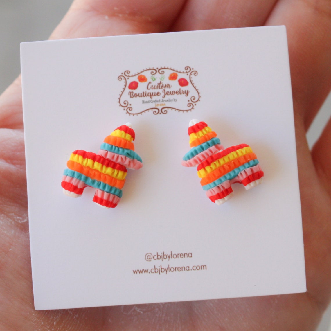 Handmade Pinata Stud Earrings: Colorful Folk Art Jewelry - Etsy