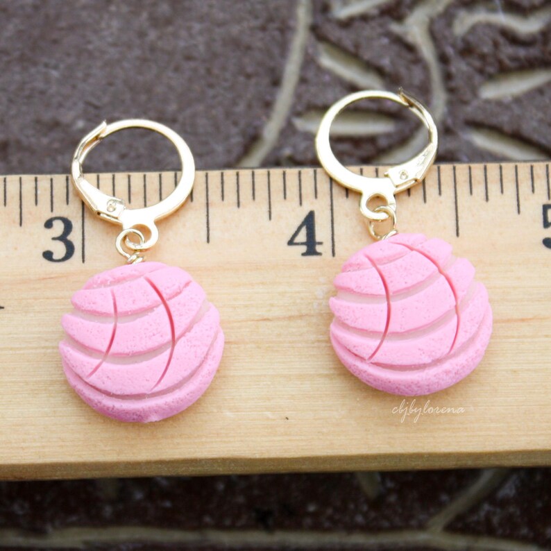 Handmade Pan Dulce Concha Earrings: Polymer Clay, Gold Plated - Etsy