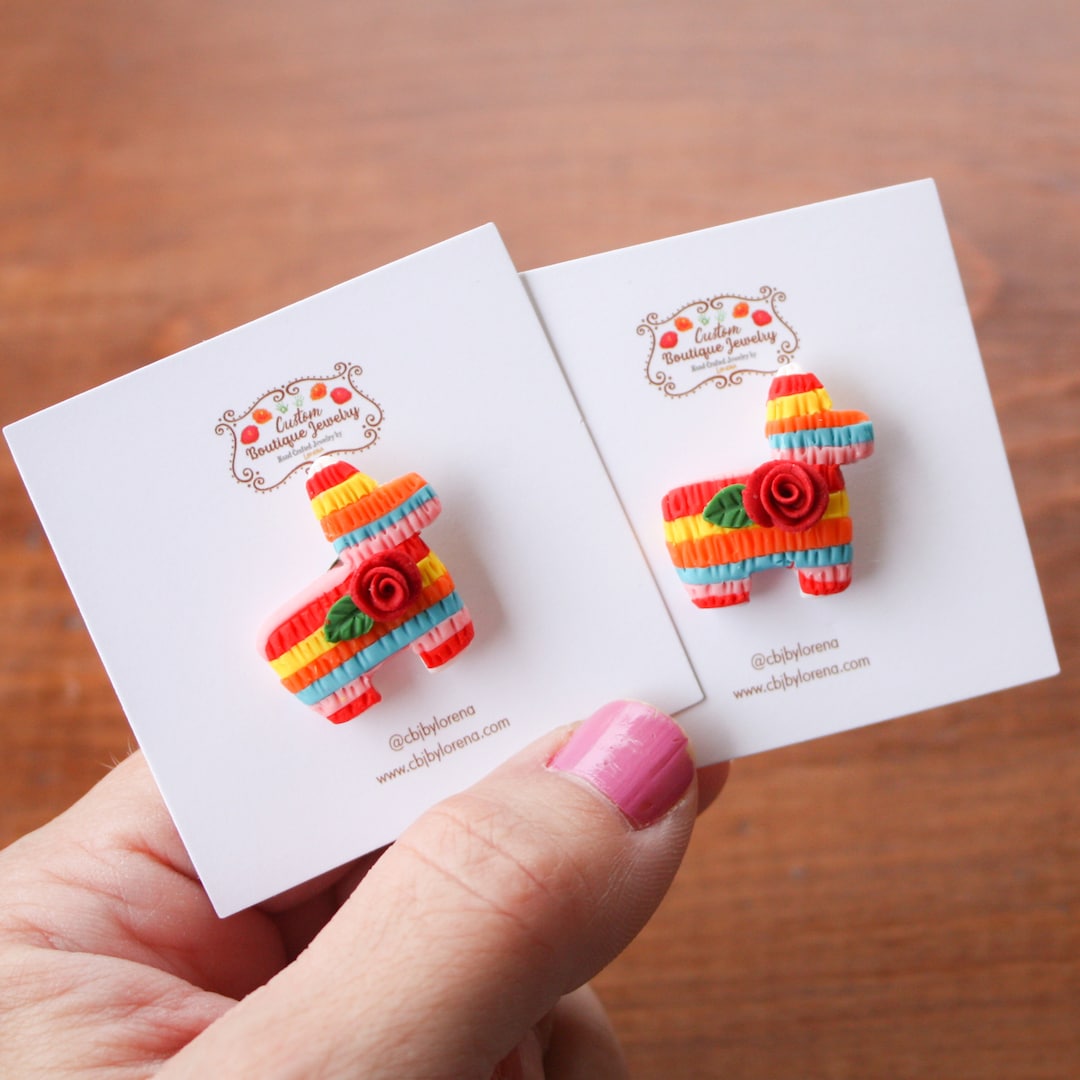 Handmade Polymer Clay Pinata Pin: Colorful Fiesta Decor - Etsy