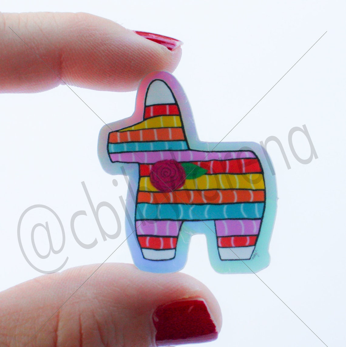 Pinata Sticker Pinata Holographic Donkey Pinata Sticker - Etsy