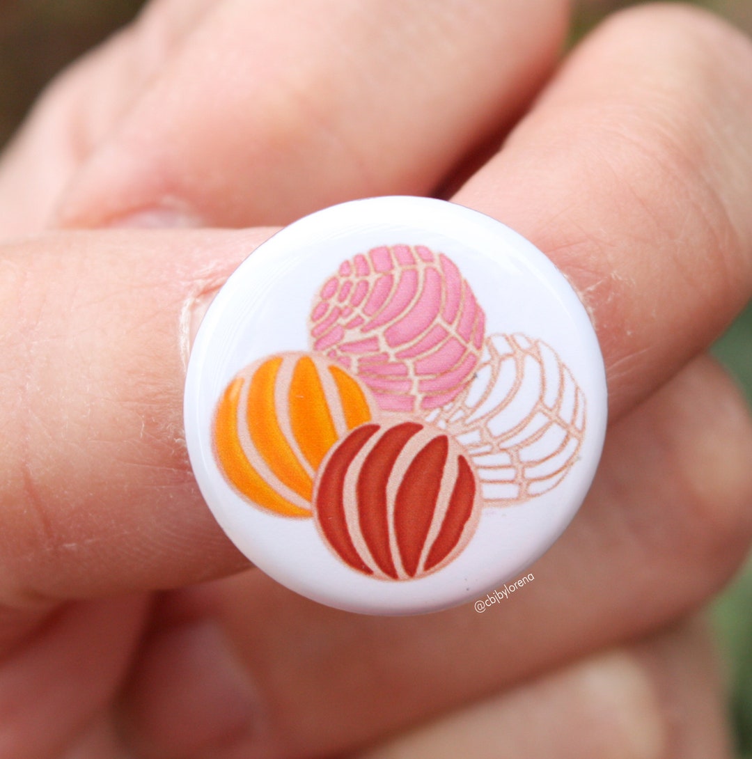 Concha Pin Back Buttons 1". Latin Theme Foodie Buttons. Pins Are a ...