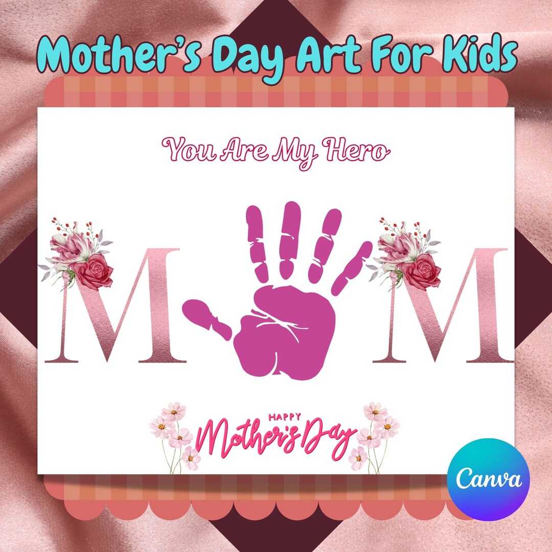 Printable & Editable Handprint Art for Mothers Day, Mothers Day Gift ...