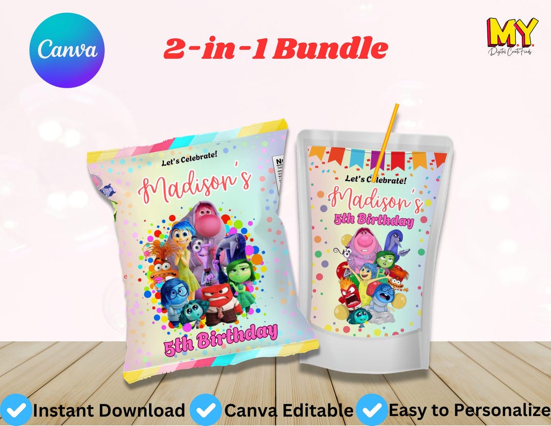 2-in-1 Inside Out Birthday Package Bundle | Editable & Printable ...