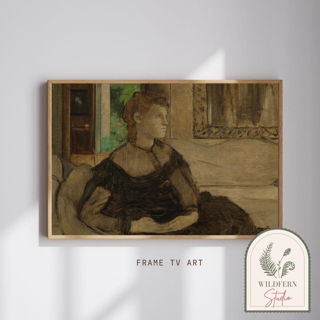 Frame TV Art | Vintage Degas Portrait of a Woman - Etsy