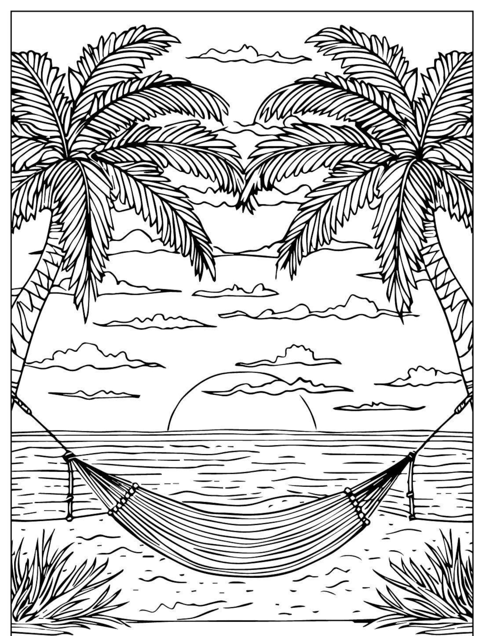 30 Beach Coloring Pages – Summer Fun Printable Pack - Etsy