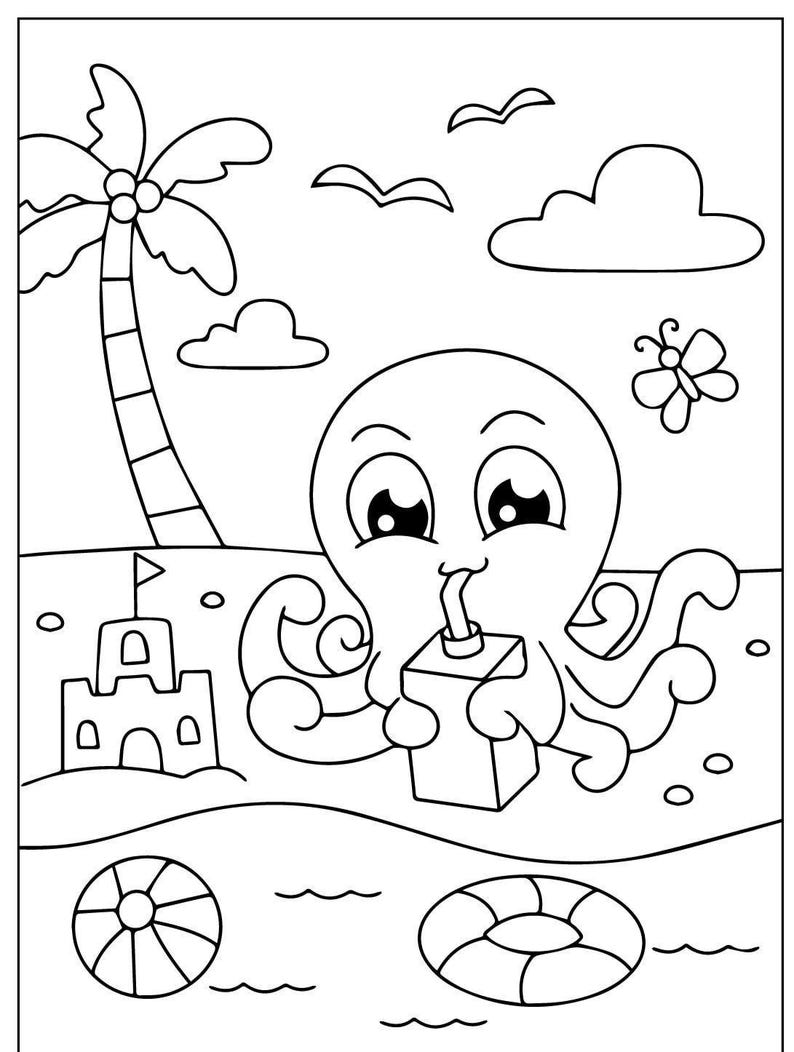 30 Beach Coloring Pages – Summer Fun Printable Pack - Etsy