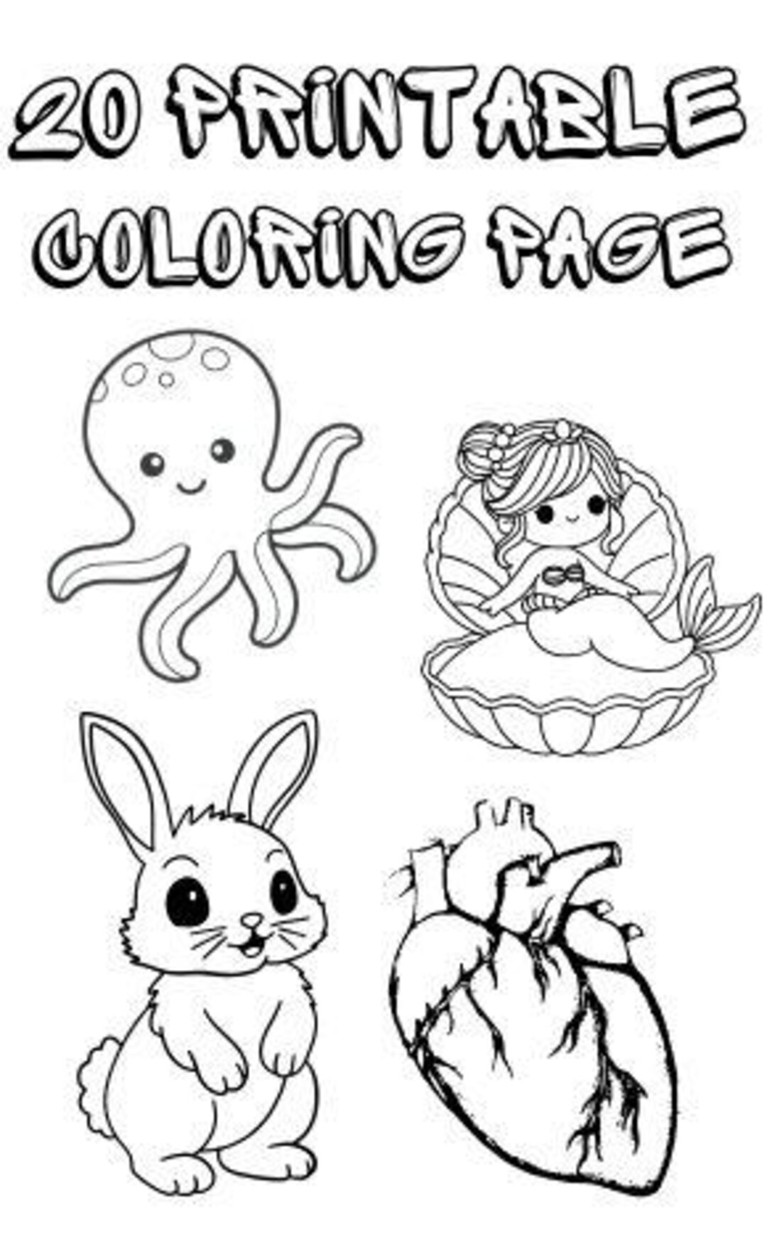 20 Printable Coloring Pages for Kids – Fun & Easy Designs | Instant ...