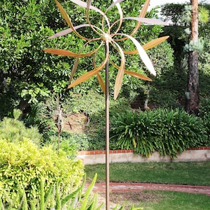 Large Kinetic Copper Dual Spinner - Dancing Willow Leaves (jumbo 3-ft ...