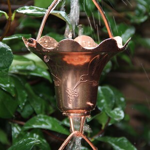 Copper Rain Chain Hummingbird and Flower - 8-ft - Etsy