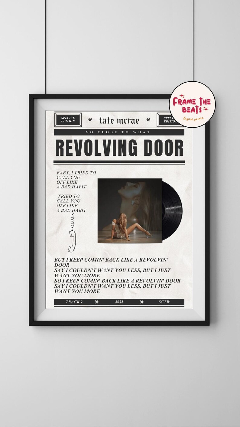 Revolving Door Poster, Tate Mcrae - Etsy