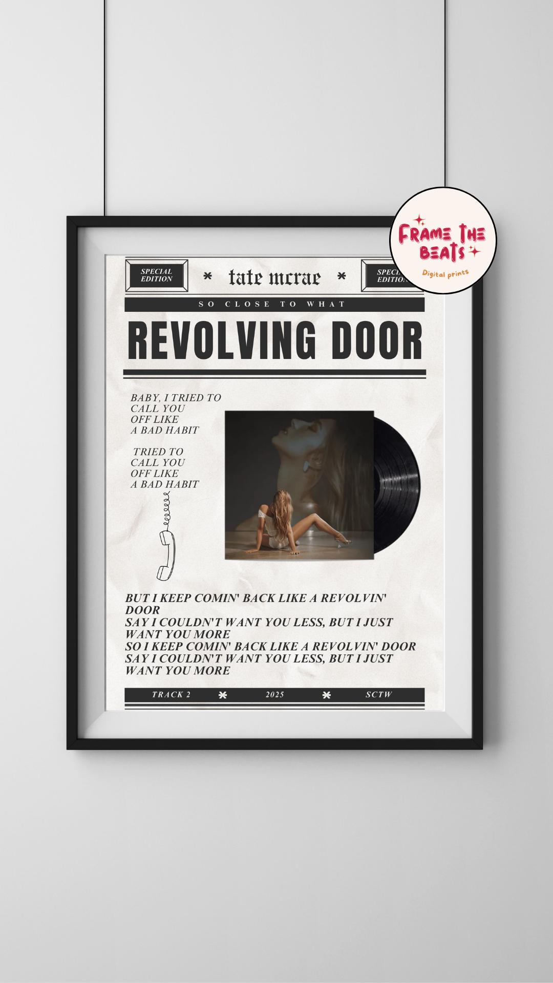 Revolving Door Poster, Tate Mcrae - Etsy