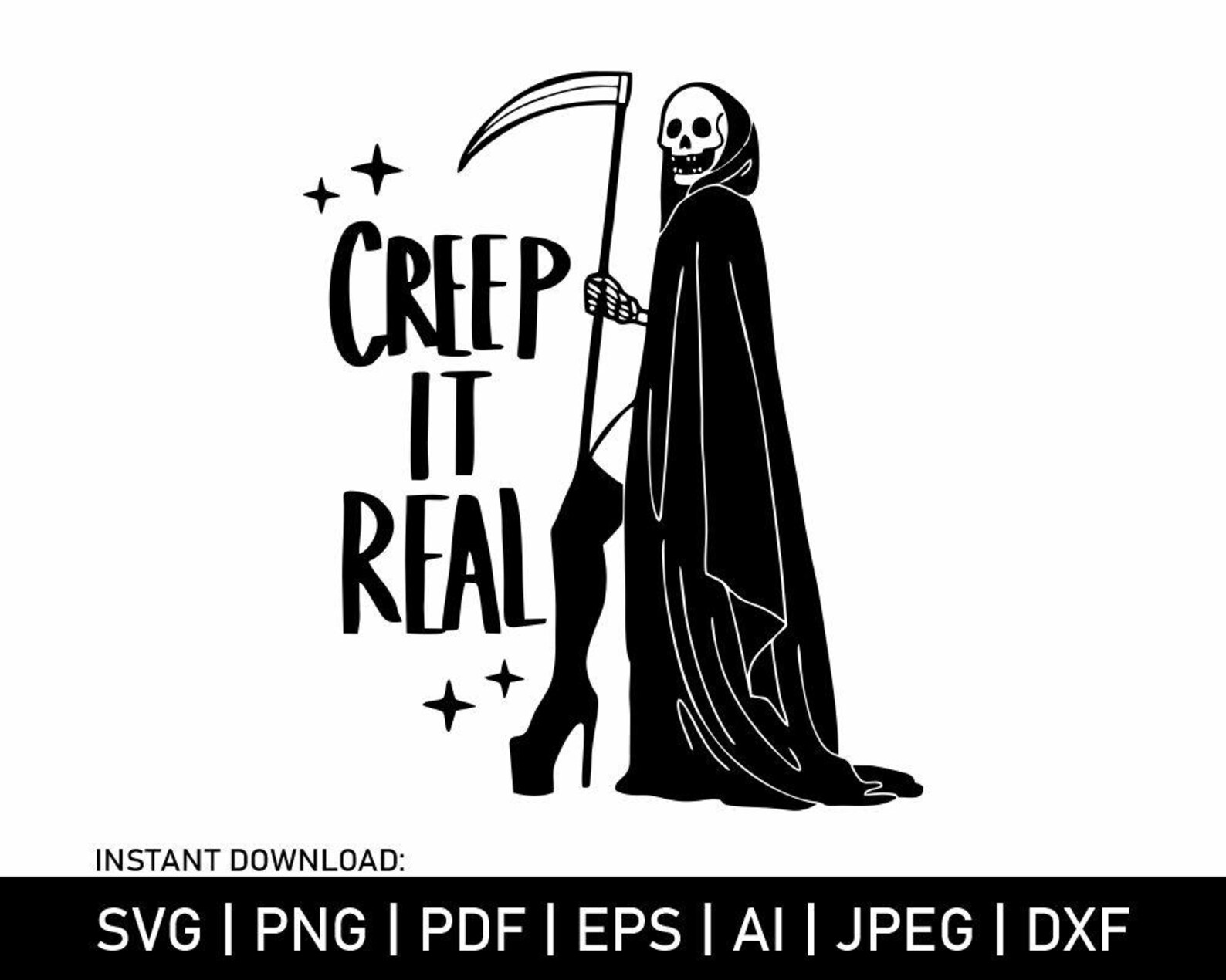 Creep It Real SVG, Horror Skeleton Svg, Sarcastic Skeleton Png, Horror ...