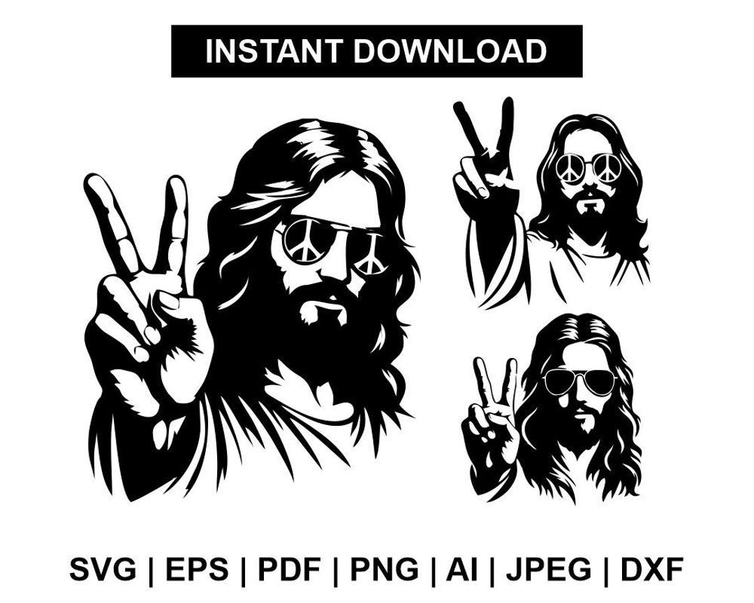 Jesus Peace Sign SVG, Christian Shirt Design, Cut Files, Cricut ...