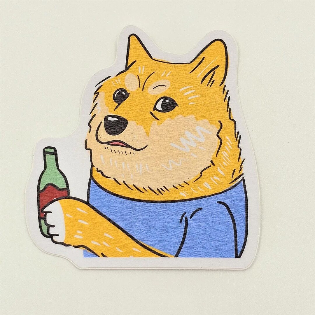 Drinking Doge Meme Sticker | Vinyl Stickers | Waterproof | Durable - Etsy