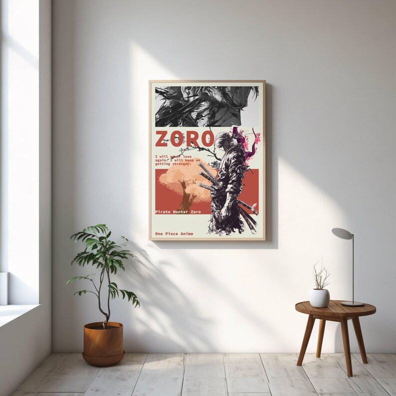 Zoro One Piece Anime Poster | Unique Wall Art Print | Gift for Anime ...