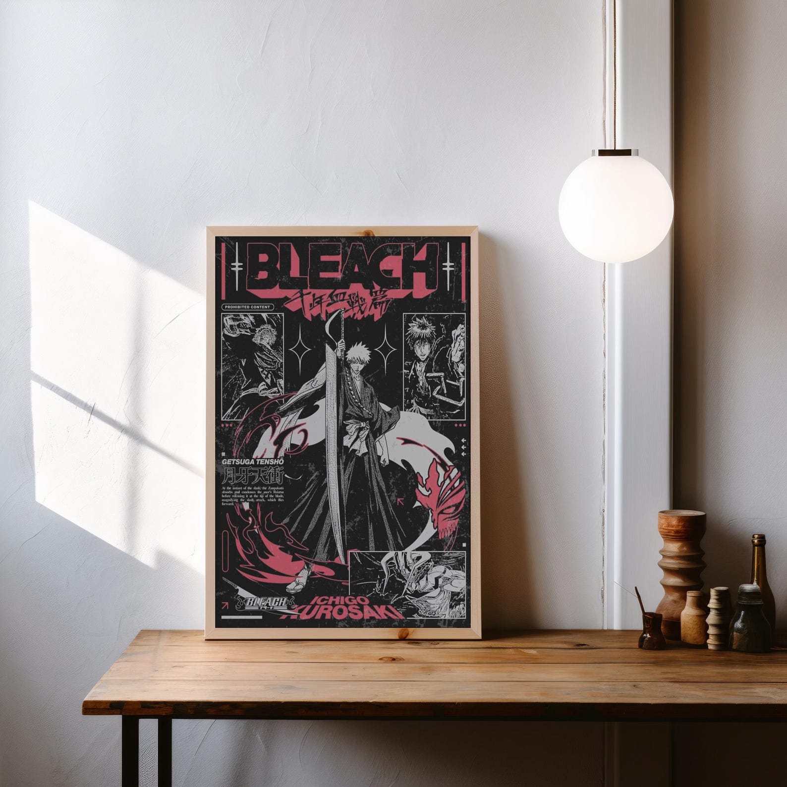 Ichigo Kurosaki Bleach Anime Manga Poster, Ichigo Wall Print, Ichigo ...