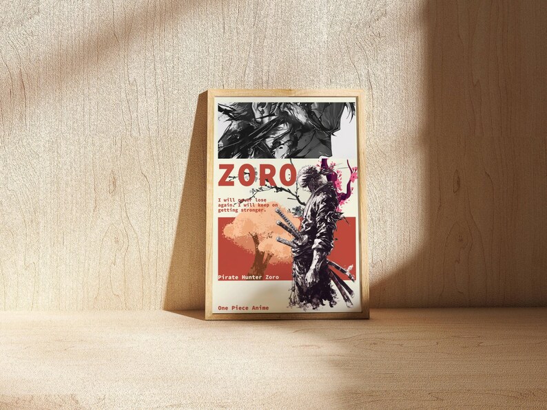 Zoro One Piece Anime Poster | Unique Wall Art Print | Gift for Anime ...