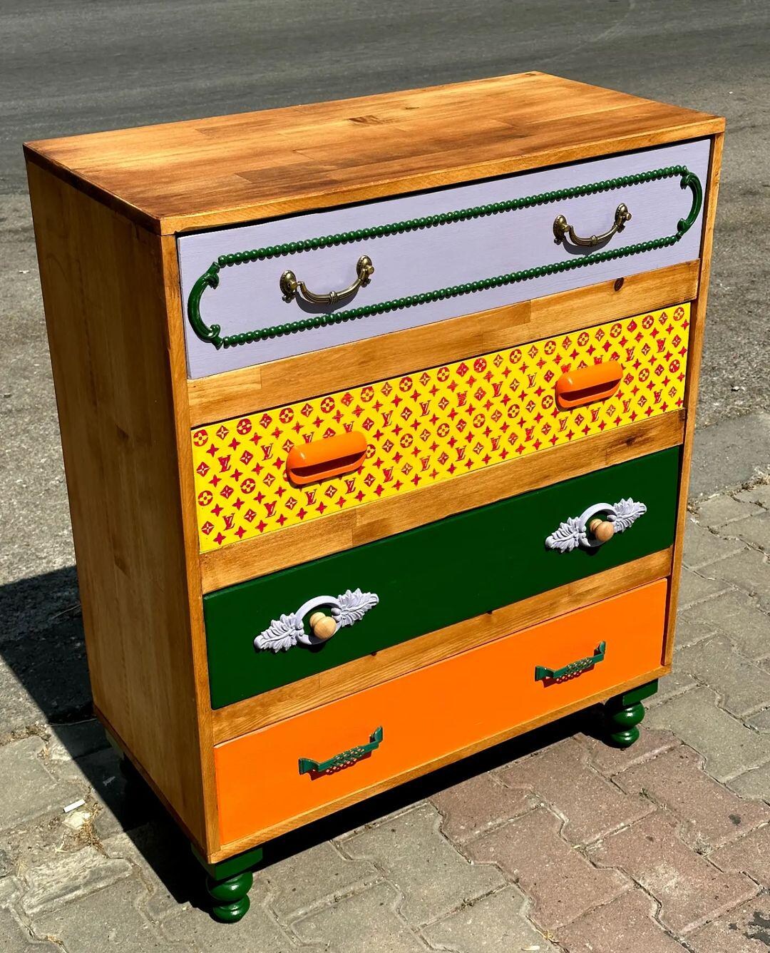 Dresser,colorful Dresser, Handmade Colorful Dresser,handmade Bathroom ...