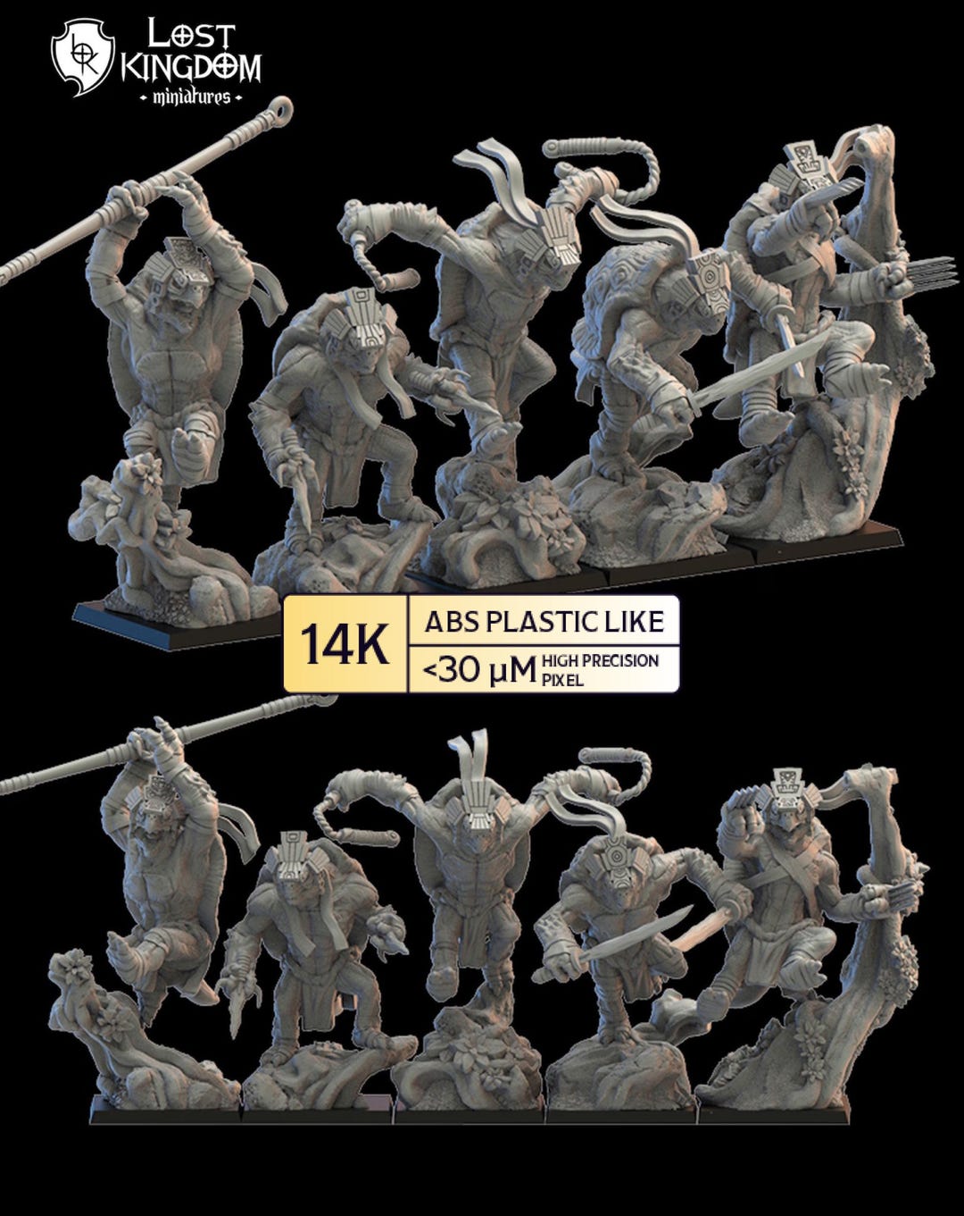 Saurian Ancients Cowabunga Ayotl Squad - the Lost Kingdom Miniatures ...