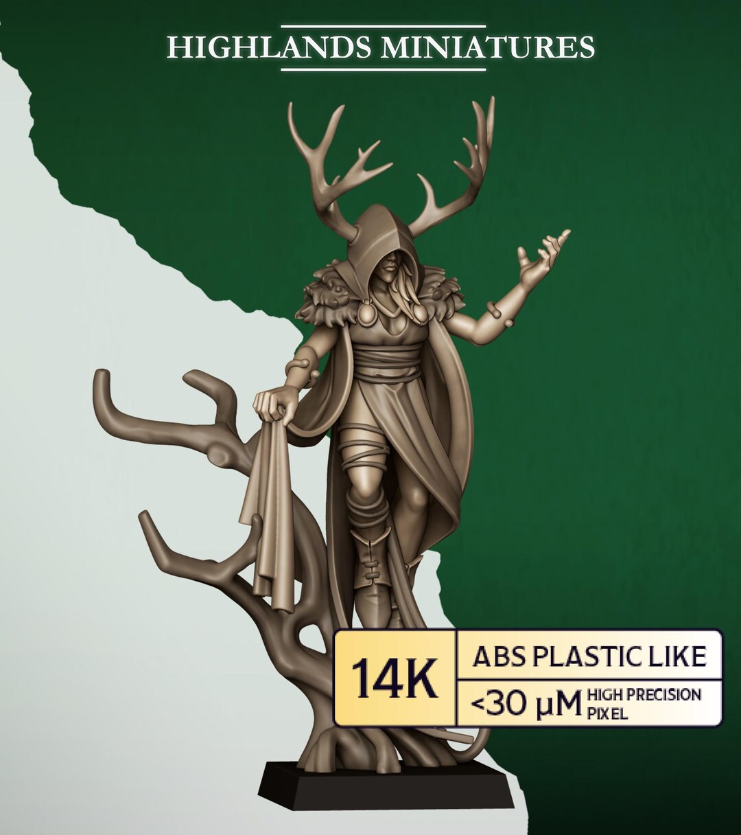 Feral Elf Druid, Wood Elves - Highlands Miniatures | Tabletop RPG ...