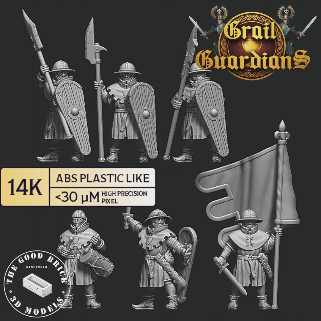 Medieval Men at Arms - the Good Brick | 3d Printed Tabletop Miniatures ...