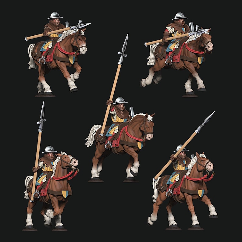 Medieval Men at Arms Light Cavalry - the Good Brick | 3d Printed ...