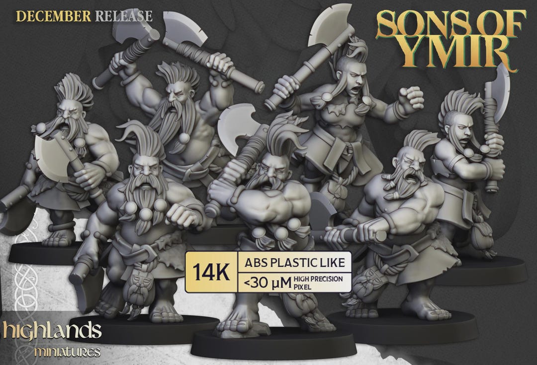 Dwarf Deathseekers - Sons of Ymir, Highlands Miniatures | 3d Printed ...