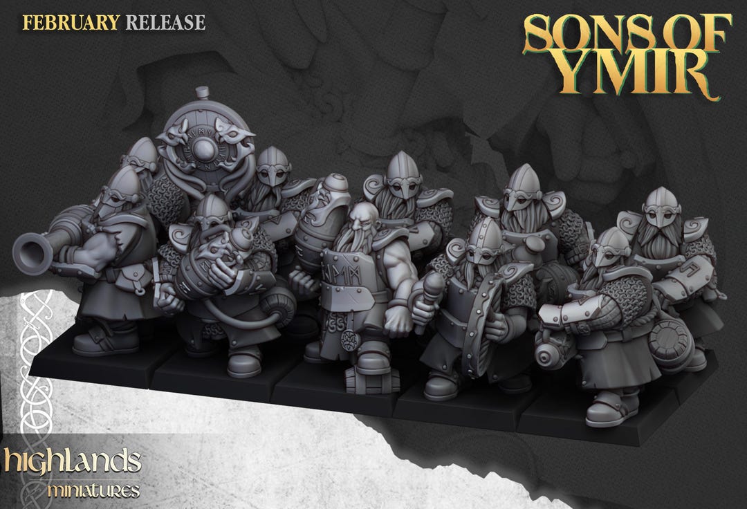 Dwarf Firespitters - Dwarfs, Sons of Ymir, Highlands Miniatures | 3d ...