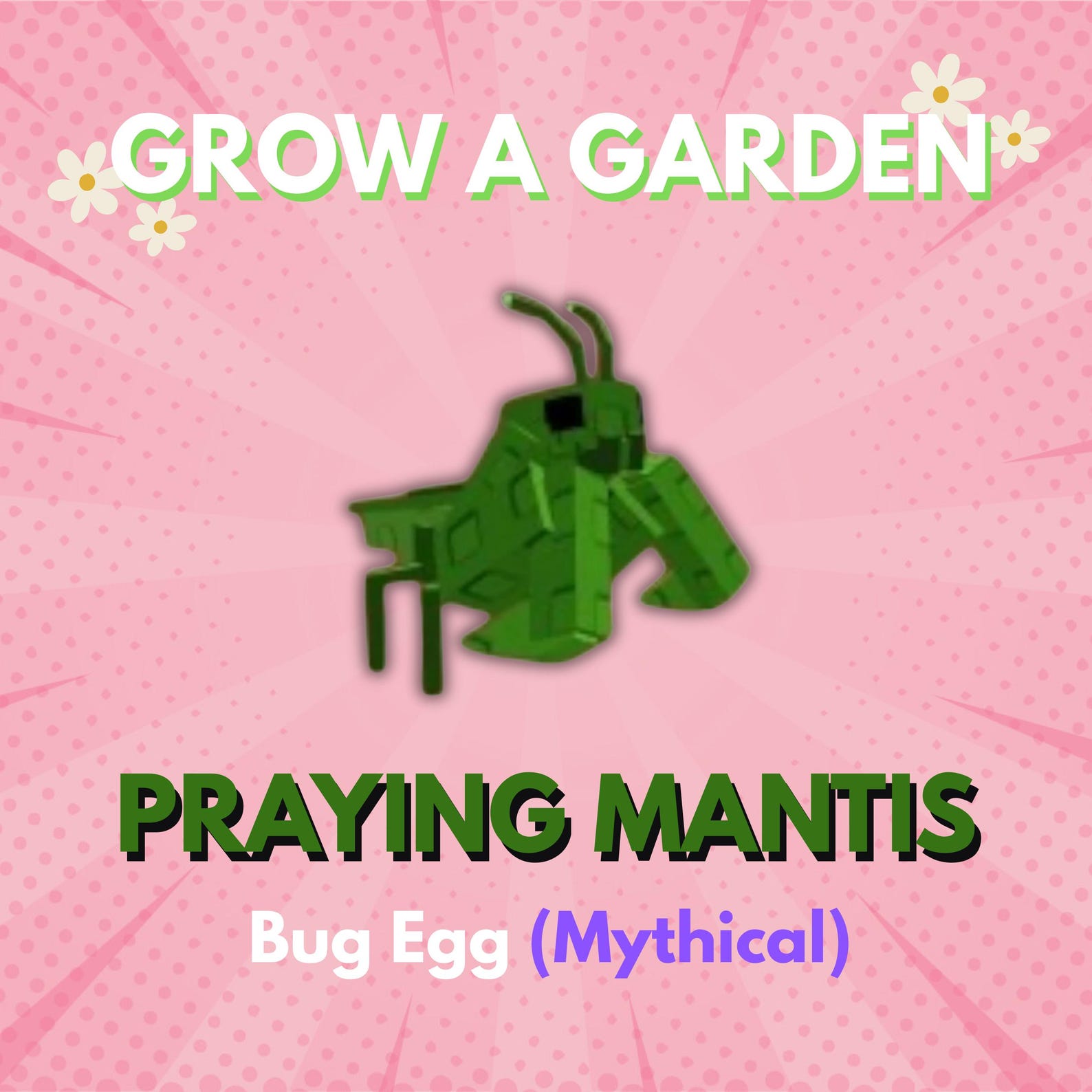 Grow A Garden Roblox - Praying Mantis | Bug Egg Mythical Pet | 1 Piece ...