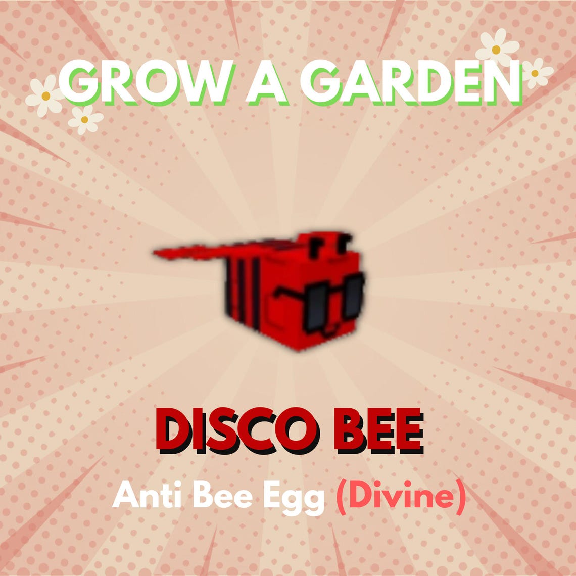 Grow A Garden Roblox - Disco Bee | Anti Bee Egg Divine Pet | 1 Piece ...