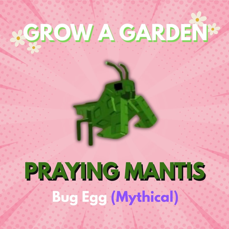 Grow A Garden Roblox - Praying Mantis | Bug Egg Mythical Pet | 1 Piece - Etsy