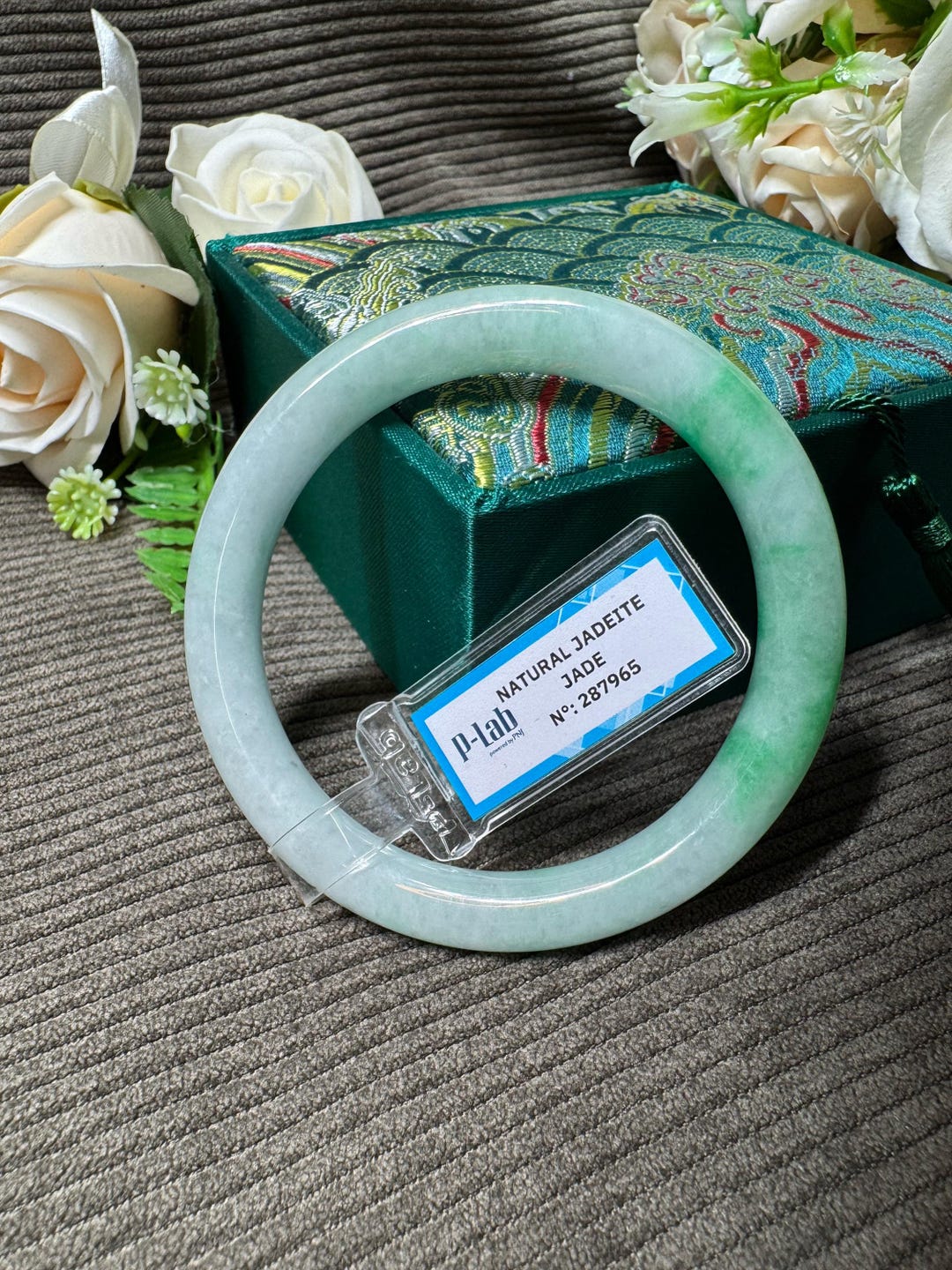 55mm Certified Light Green Jade Bangle – Authentic Jade, Symbol of Luck ...