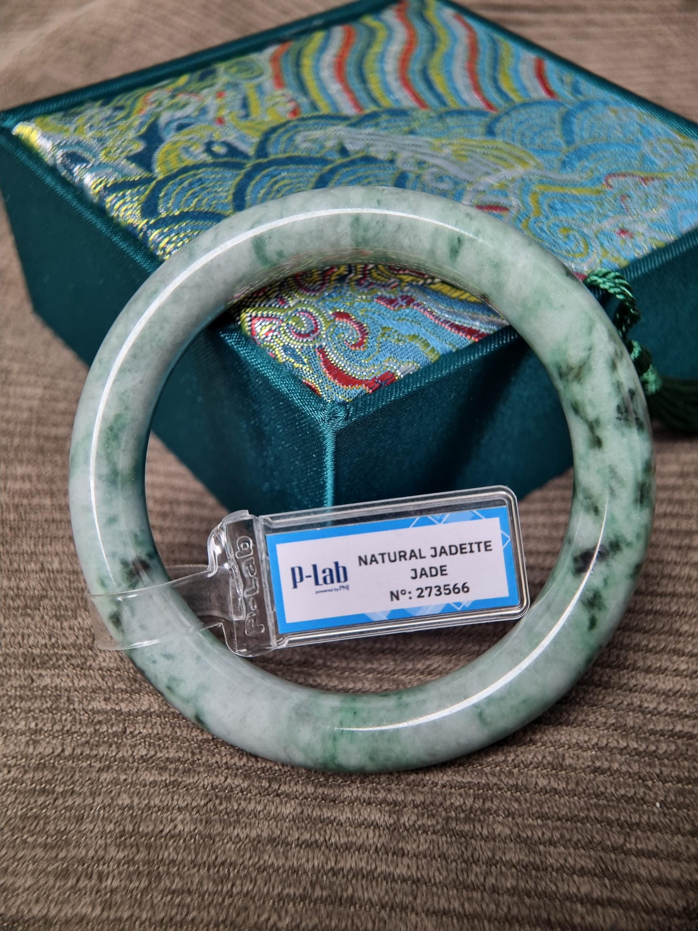 60mm Vintage Jewelry Natural Jadeite Bangle | Light Green Jade Bracelet ...