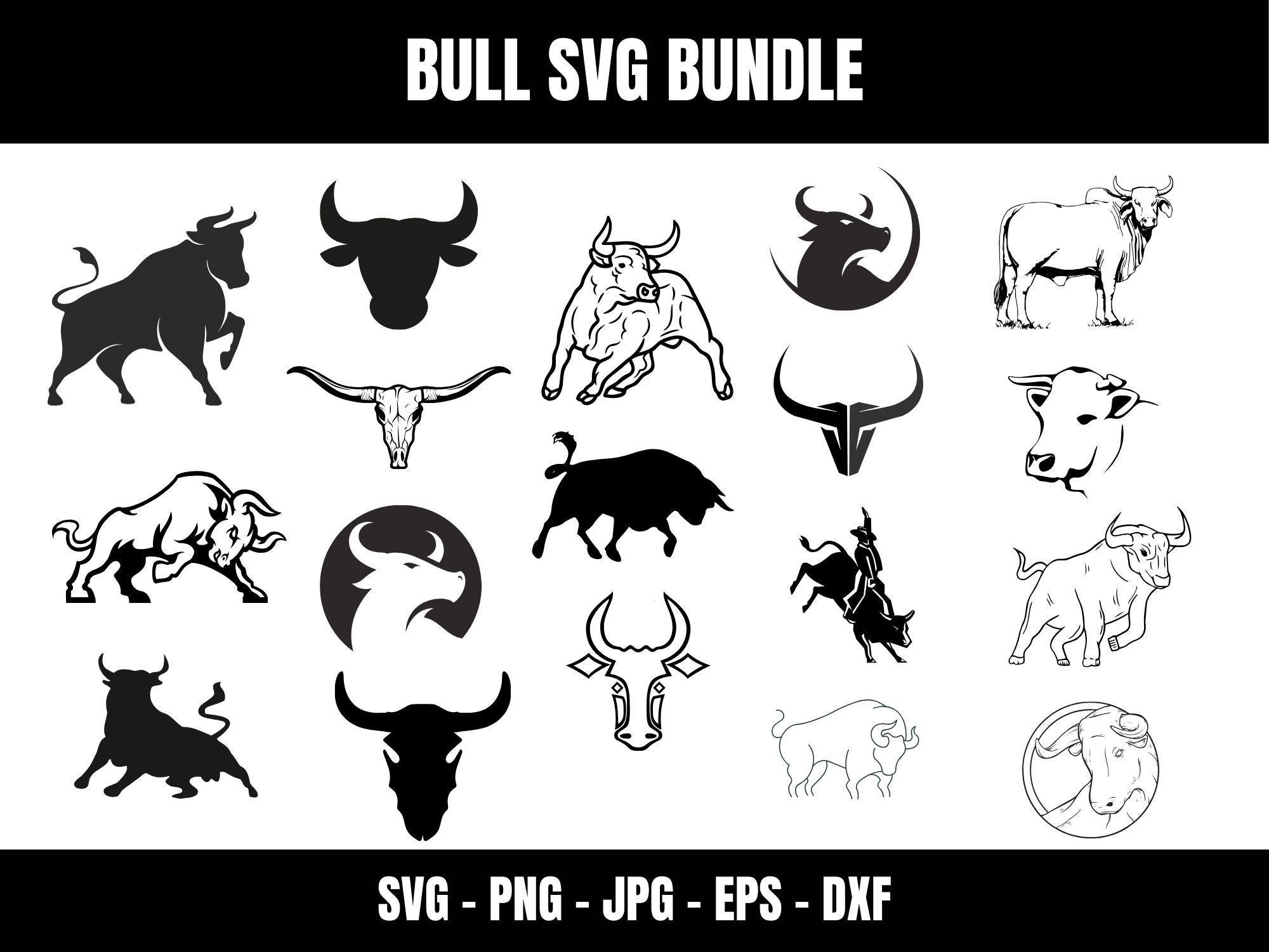 Bull SVG Bundle, Bull Clipart Bundle, Bull Cut Files, Bull Cricut, Bull ...