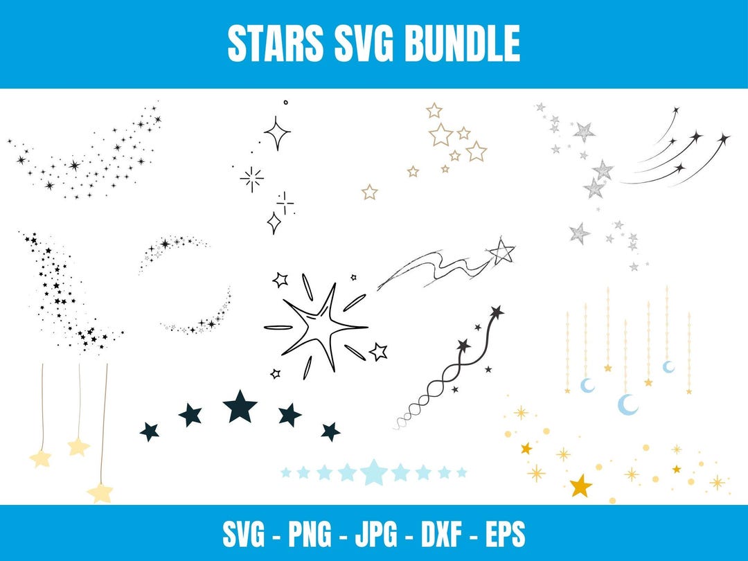 Stars SVG Bundle: Twinkle Star Cut Files, Clip Art (digital Download ...