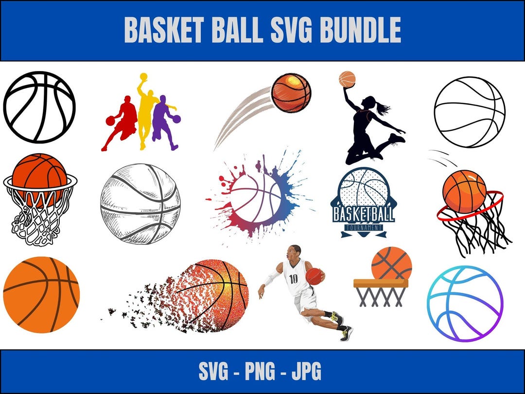 Basketball SVG Bundle: Sports Clipart for Cricut, Silhouette (digital ...