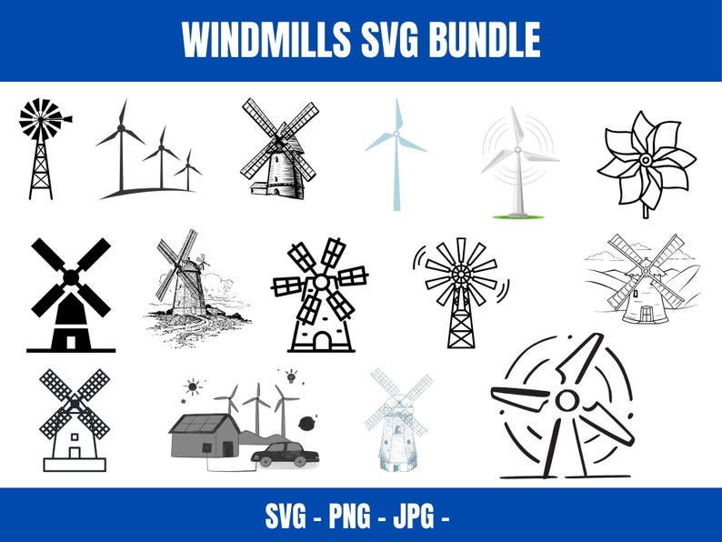 Windmill Svg Bundle, Windmill Svg, Windmill Png, Dutch Windmill Svg ...