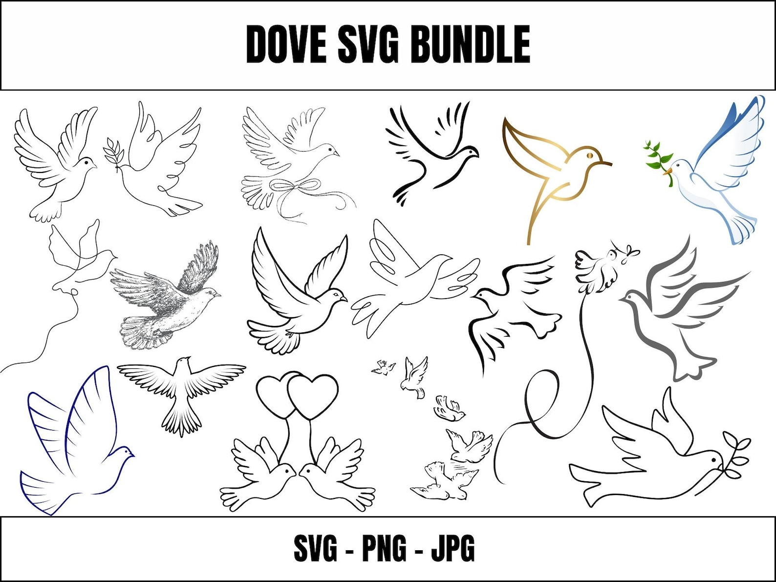 Dove SVG Bundle, Dove PNG Bundle, Dove Clipart, Pigeon SVG Cut Files ...
