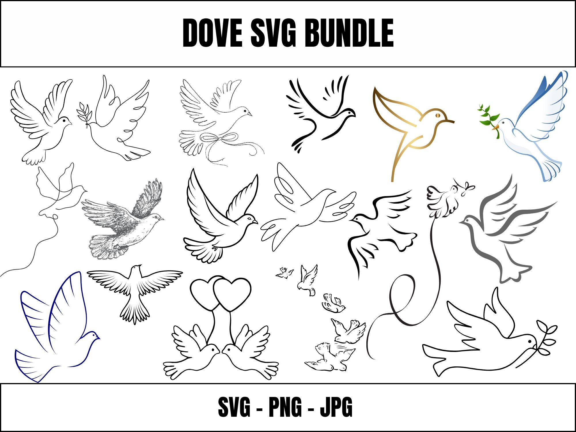 Dove SVG Bundle, Dove PNG Bundle, Dove Clipart, Pigeon SVG Cut Files ...