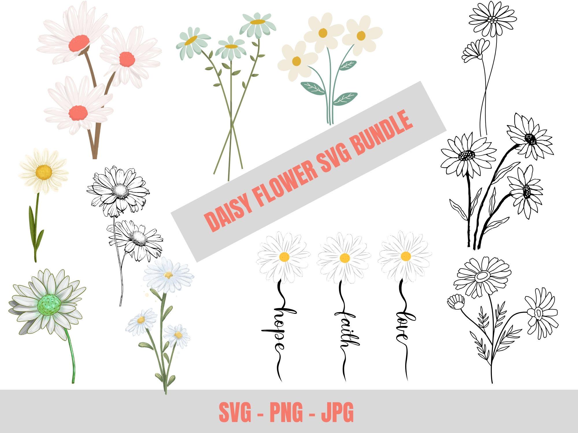 Daisy SVG Bundle: Flower Cut Files for Cricut (digital Download) - Etsy