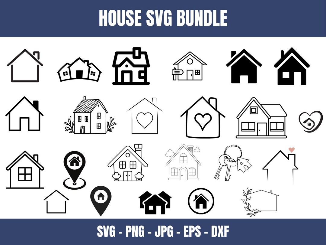 House SVG Bundle: Home Clipart, Vector Graphics (digital Download) - Etsy