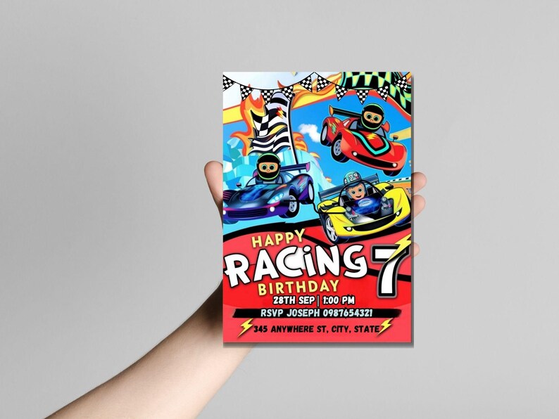 Cars Birthday Invitation, Digital Download, Editable Template, Cool ...