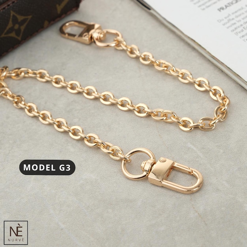 Adjustable Oval Chain Bag Strap: Gold, Silver, Black - Zinc Alloy - Etsy