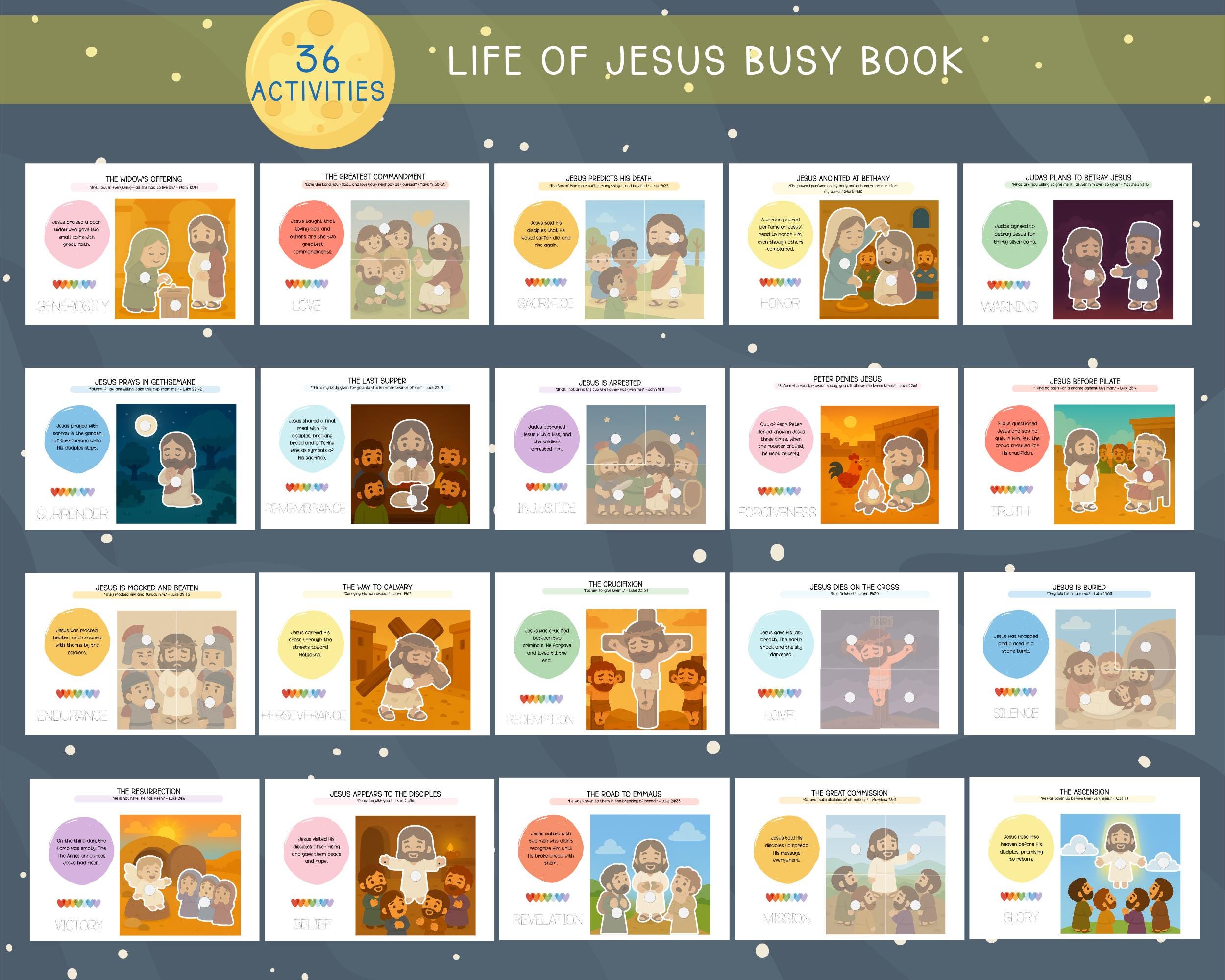 Bible Busy Book Bundle: Christian Homeschool Activity (PDF Download) - Etsy