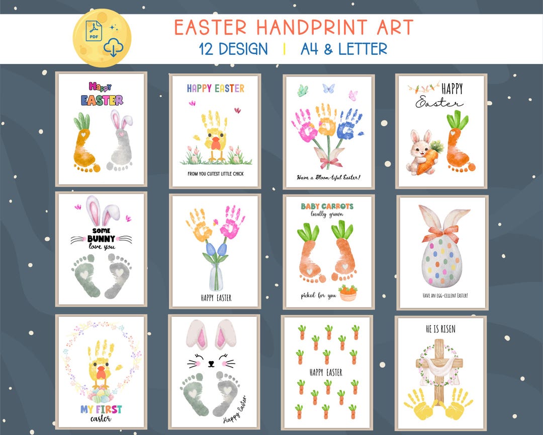 Easter Handprint Art Craft Activity, Keepsake (PDF Digital Download) - Etsy