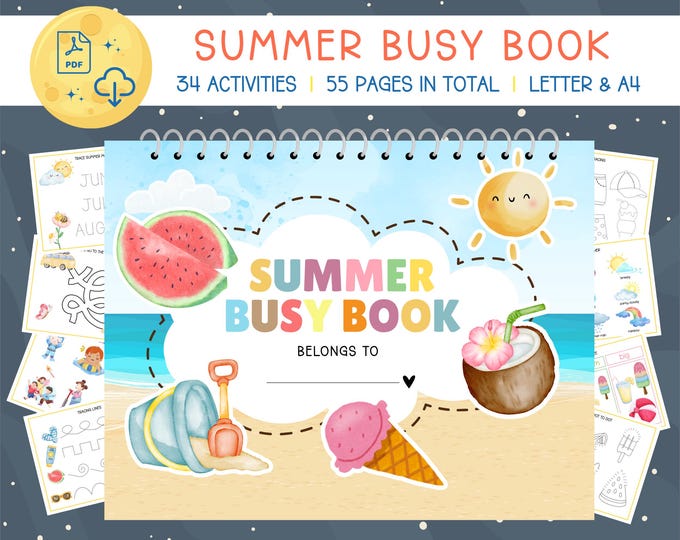Pack a Suitcase Busy Book Page, Summer Vacation Worksheet for Toddlers ...