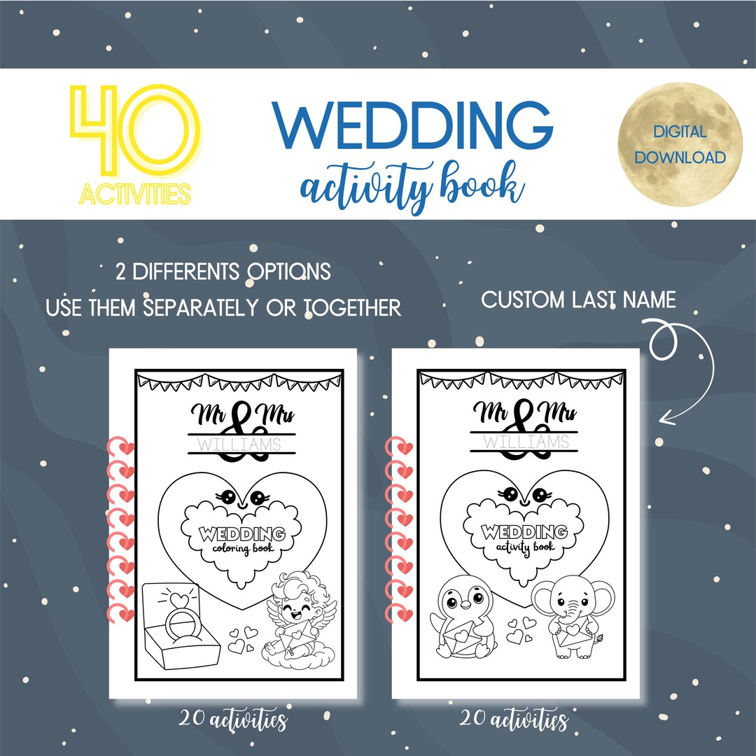 Wedding Activity Book for Kids, Wedding Coloring Book, Kids Activity ...
